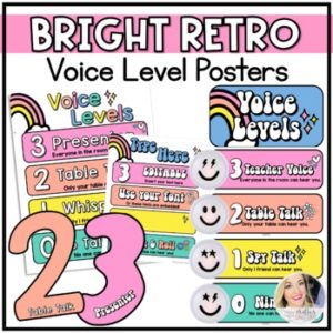 Bright Retro Voice Level Posters | Made By Teachers