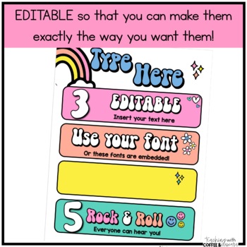 Bright Retro Voice Level Posters | Made By Teachers