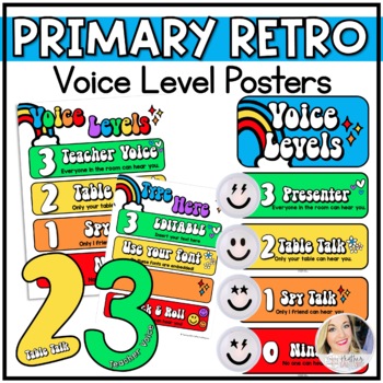 Rainbow Retro Voice Level Posters | Made By Teachers