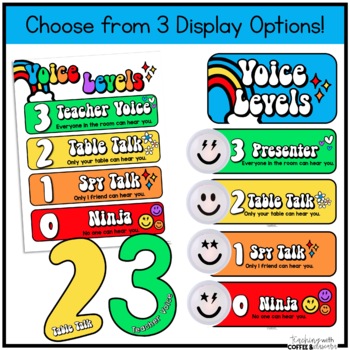 Rainbow Retro Voice Level Posters | Made By Teachers