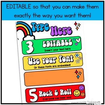 Rainbow Retro Voice Level Posters | Made By Teachers