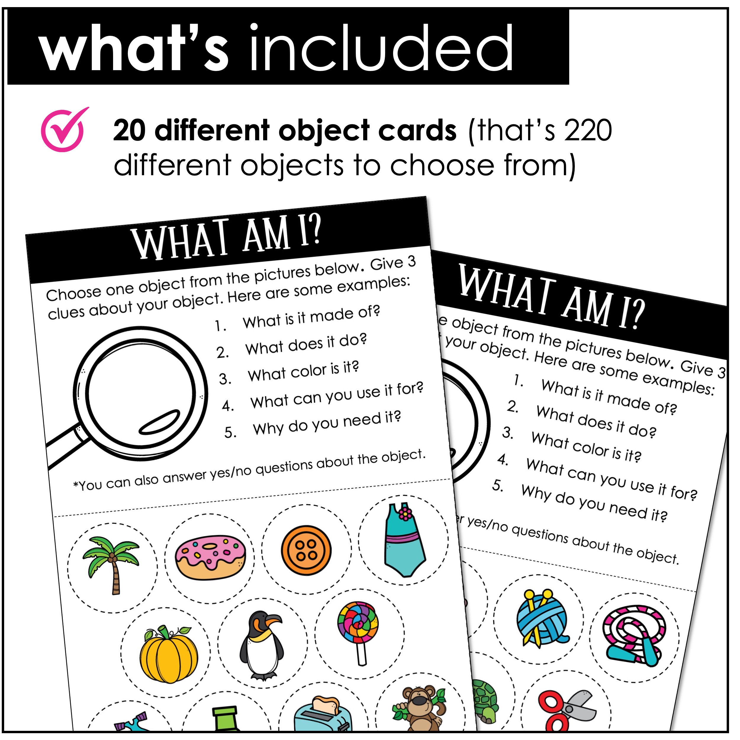 What am I? - Guessing Game Kit : Describing Objects & Animals | Made By Teachers