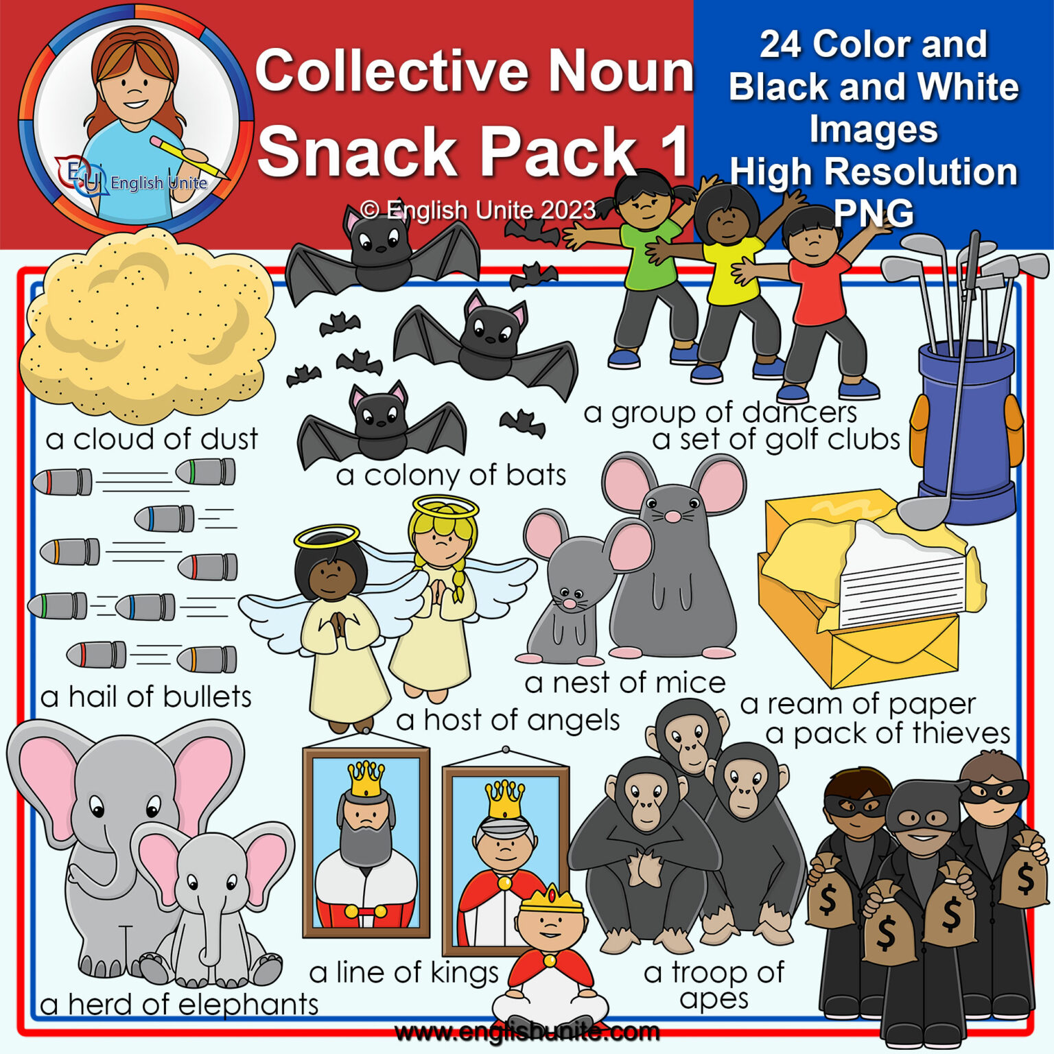Clip Art - Collective Nouns - Snack Pack 1 | Made By Teachers