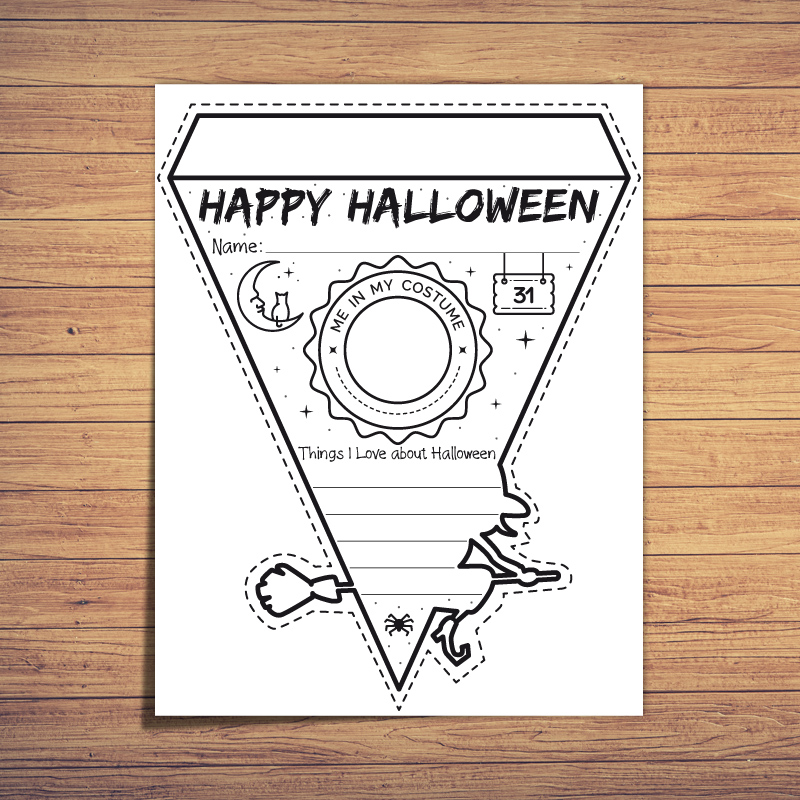 Halloween Pennant / Banner | Version 2 Witch | Made By Teachers