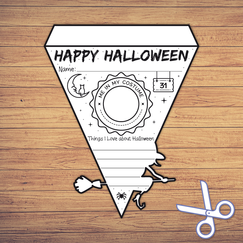 Halloween Pennant / Banner | Version 2 Witch | Made By Teachers