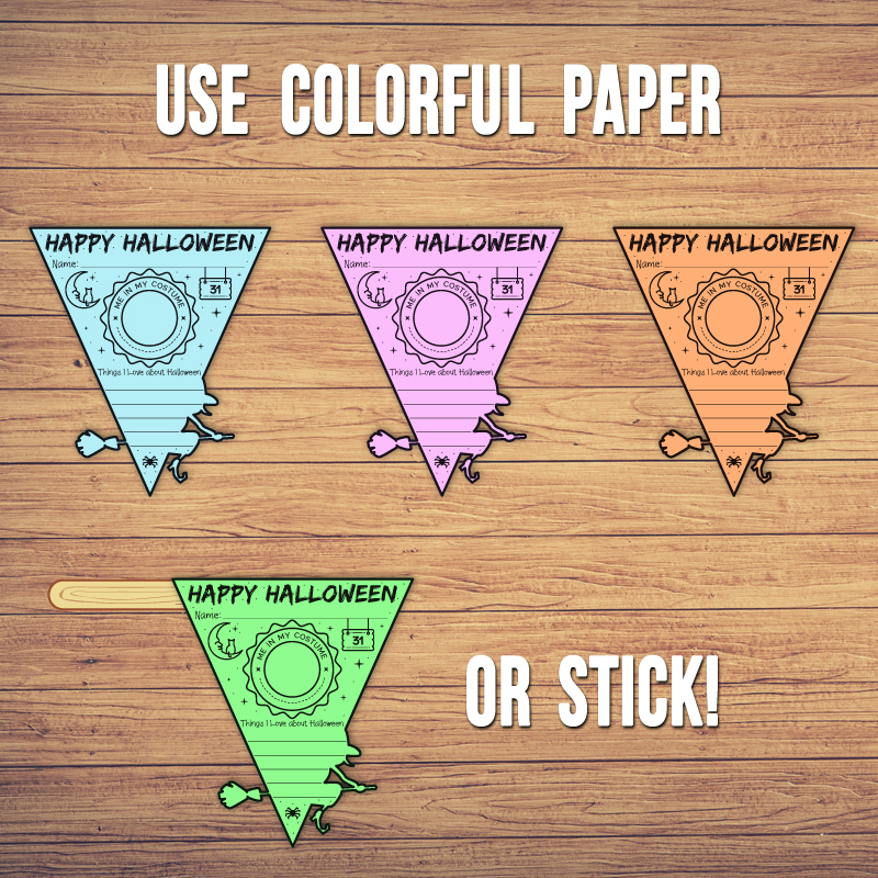 Halloween Pennant / Banner | Version 2 Witch | Made By Teachers