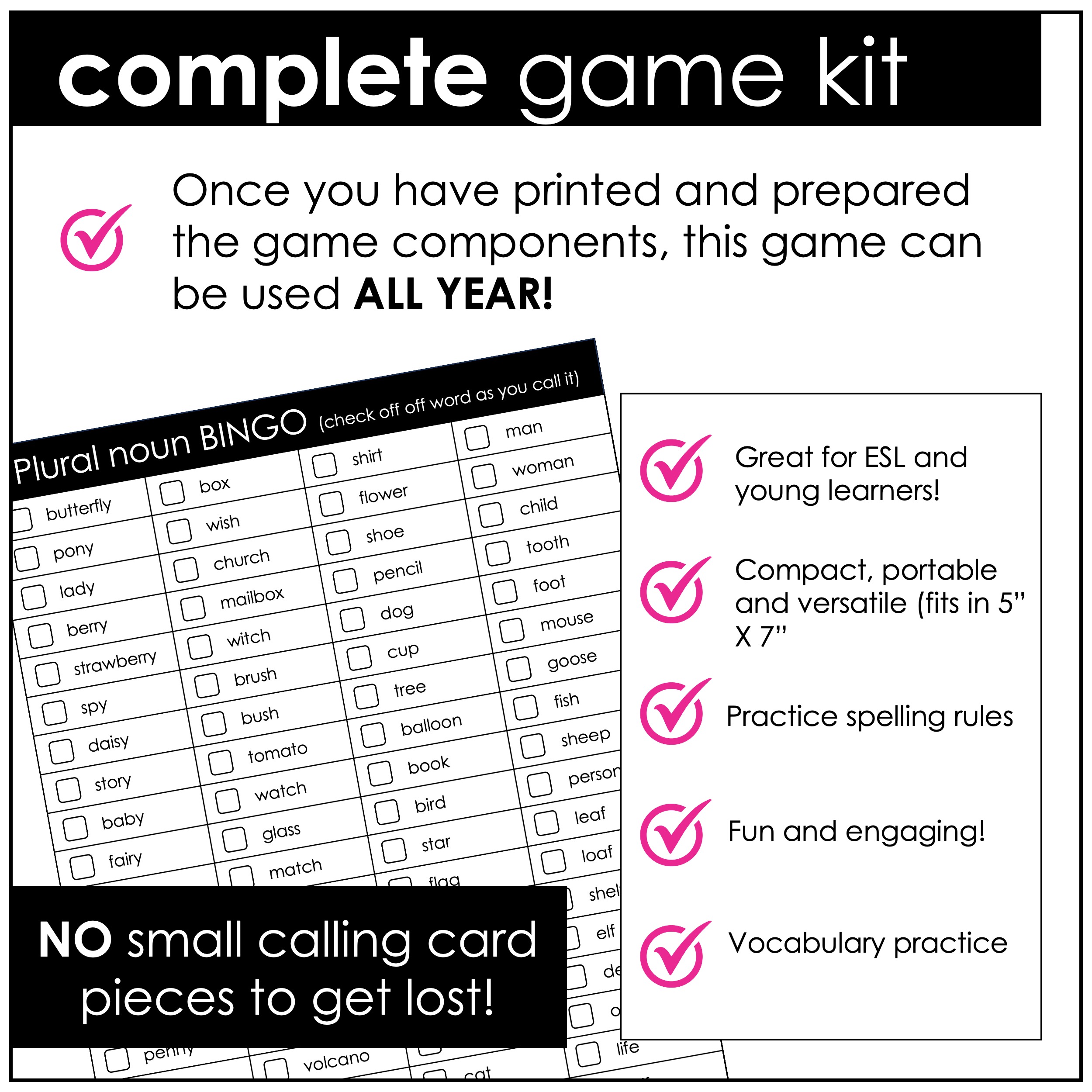 Plural Nouns - Bingo Game | Changing Singular Nouns to Plural ...