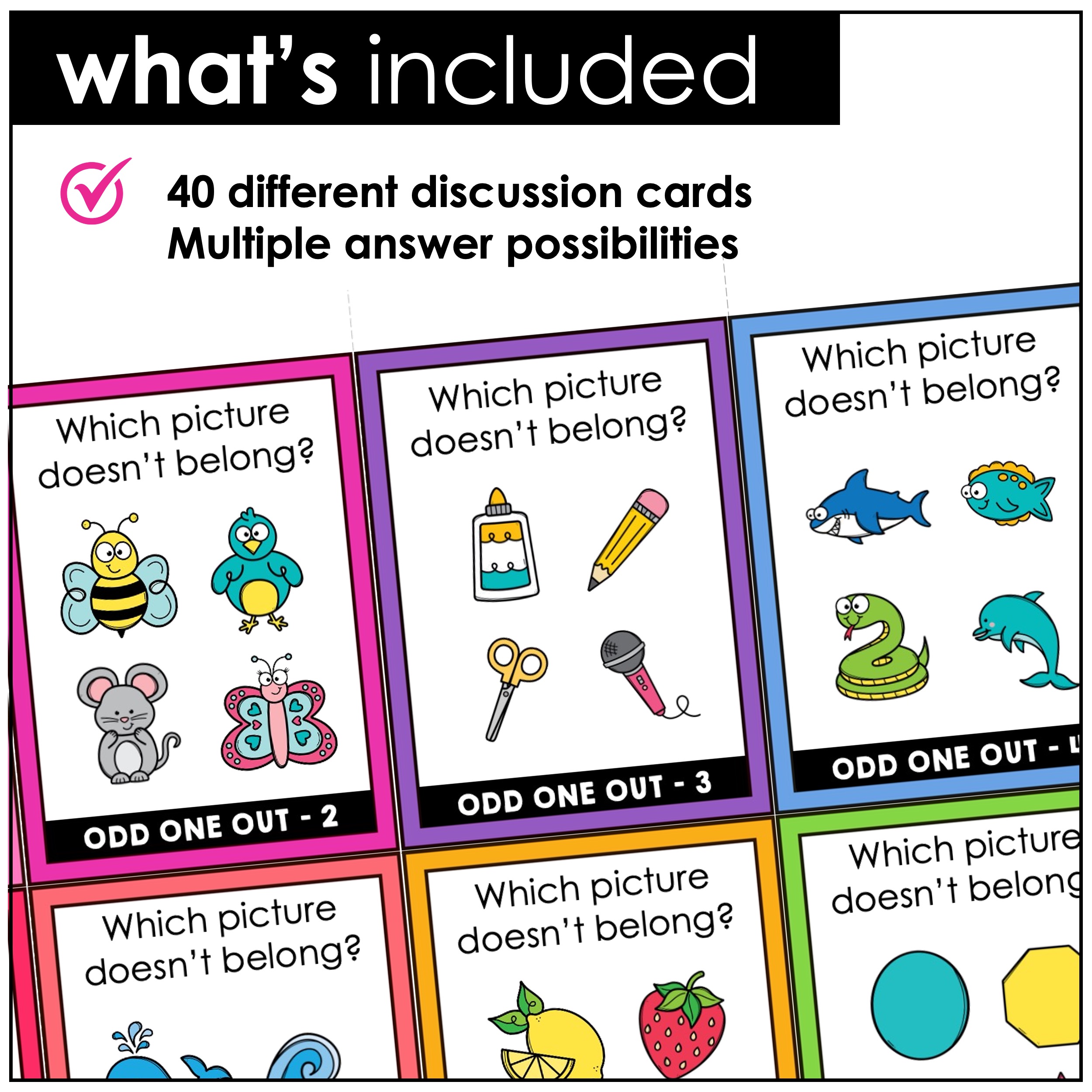 ODD ONE OUT cards - Speaking Activity | Which object doesn't belong and ...