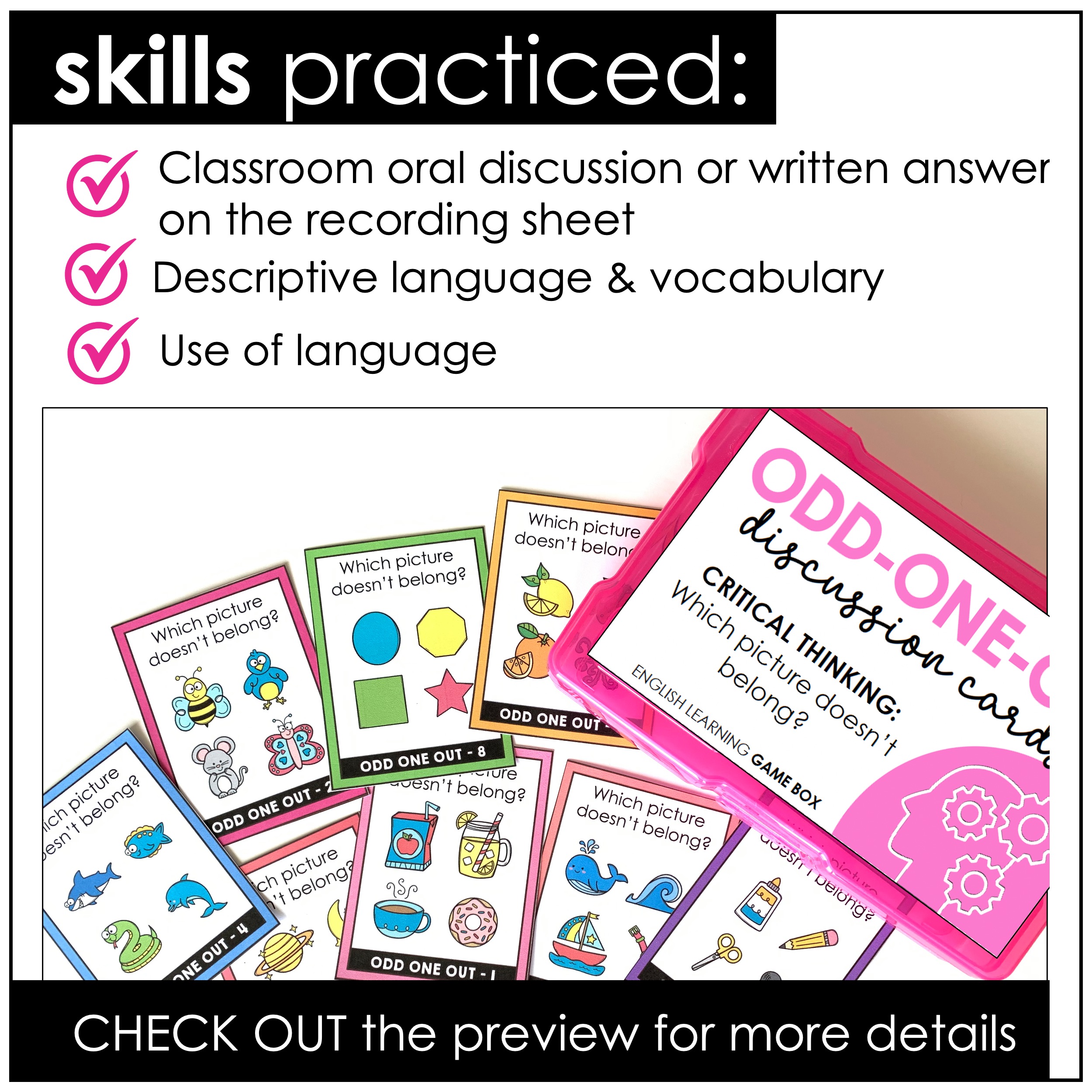 ODD ONE OUT cards - Speaking Activity | Which object doesn't belong and ...