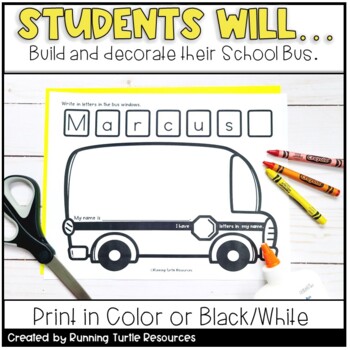 Back to School Name Craft EDITABLE Bus Activity | Made By Teachers