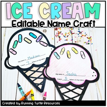 Editable Summer Ice Cream Name Craft | Made By Teachers