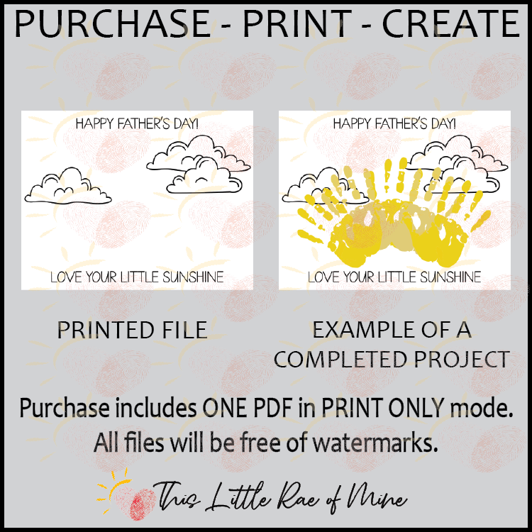 Love your little sunshine - Father's Day - Handprint Art - printable ...