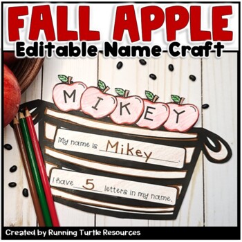 Fall Apple Name Craft EDITABLE | Made By Teachers