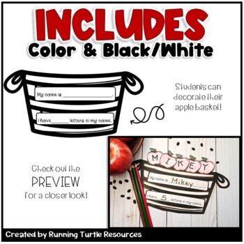 Fall Apple Name Craft EDITABLE | Made By Teachers