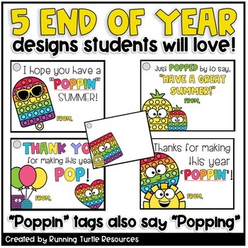 End of Year Pop It Gift Tags EDITABLE Back to School Pop Its Tags ...