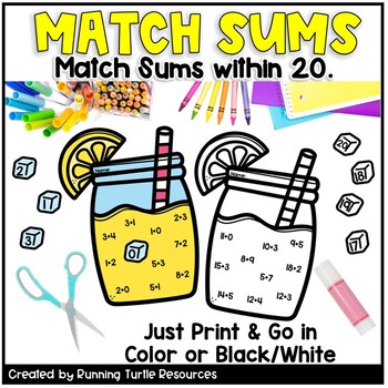Summer Math Craft, Lemonade Craft l Number Matching | Made By Teachers