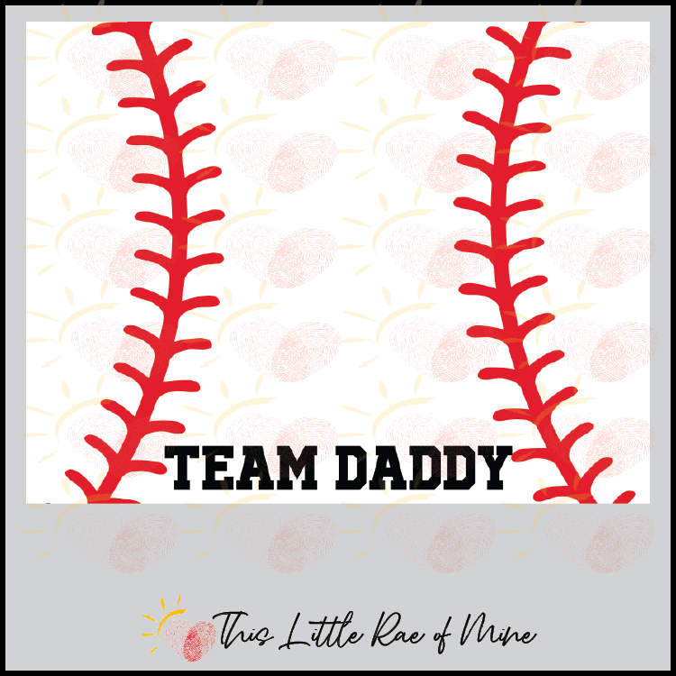 Team Daddy - baseball - Father's Day - Handprint Art - printable ...