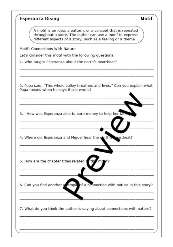 Pam Muñoz Ryan "Esperanza Rising" worksheets | Made By Teachers