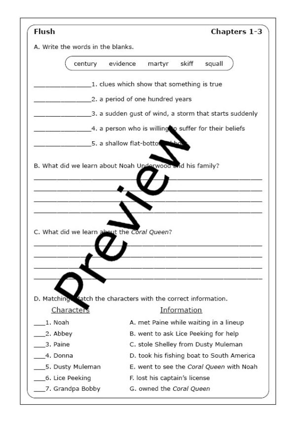 Carl Hiaasen "Flush" worksheets | Made By Teachers