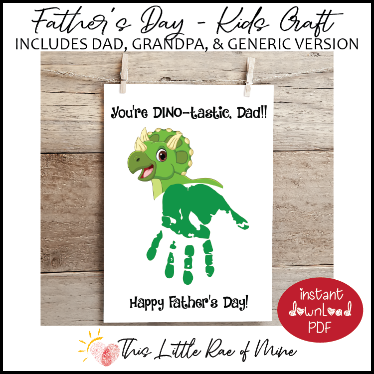 You're Dino-tastic - Dinosaur - Father's Day - Handprint Art printable ...