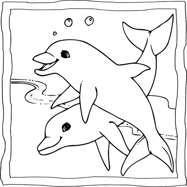 Dolphin Coloring Book : Easy and Fun Dolphins Coloring Pages for Kids ...