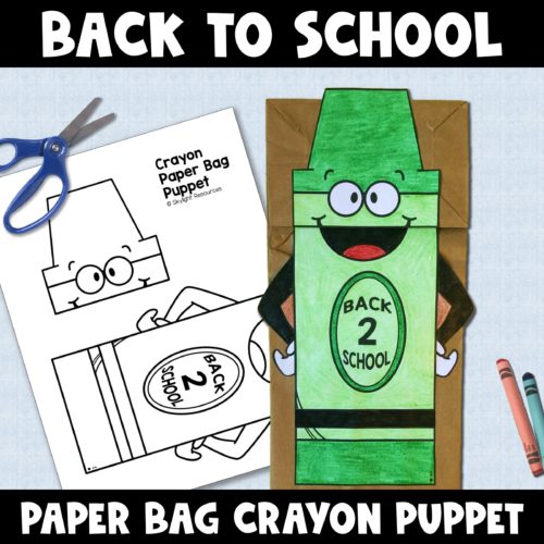 Back to School Paper Bag Puppet | Fun Crayon Puppet Craft Activity ...