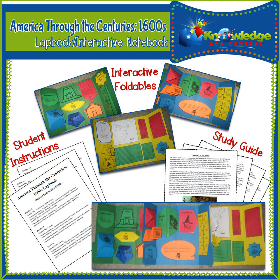 America Through the Centuries: 1600s Lapbook / Interactive Notebook ...