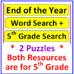 End of the Year Word Search Puzzle PLUS 5th Grade Word Search (2 ...