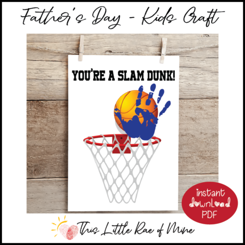Slam Dunk - Basketball - Father's Day - printable - Handprint art ...