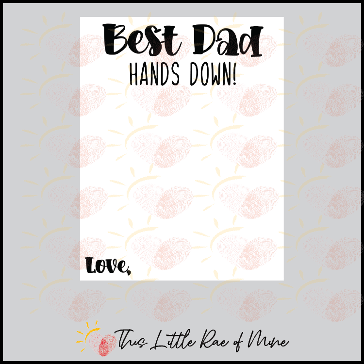 You're the best - Hands Down - Father's Day - printable - Handprint art ...