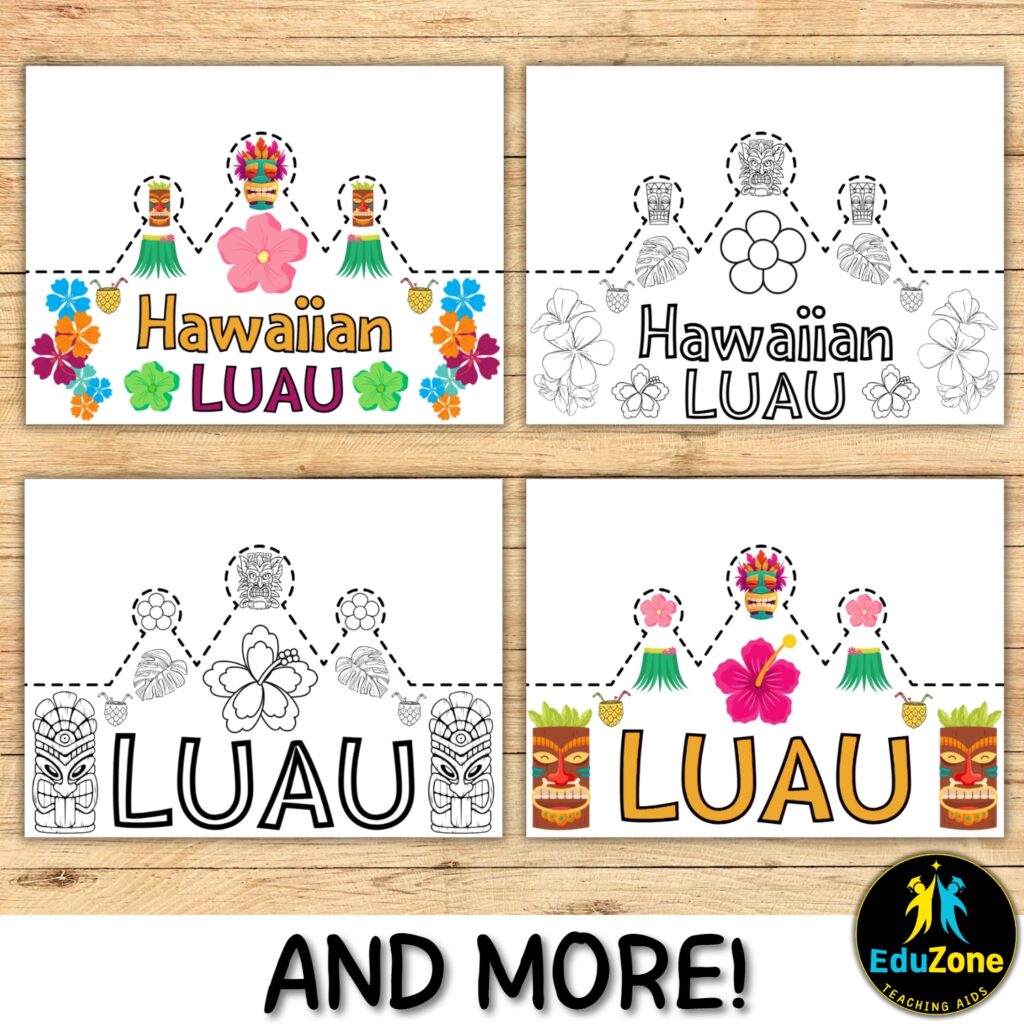 Hawaiian Luau Celebration Hats: Printable Party Crowns for Your Summer ...