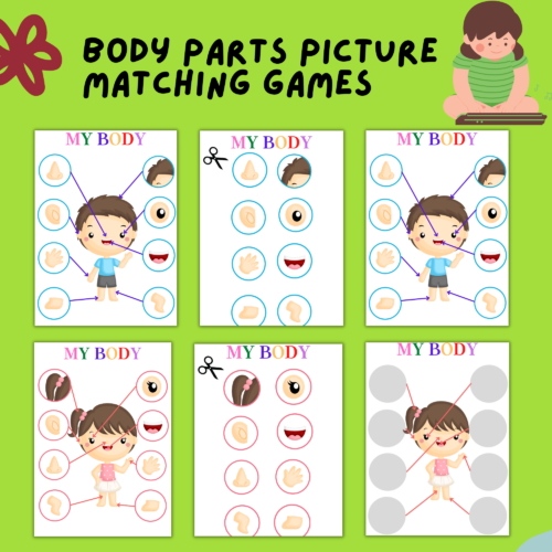 Body Parts Matching Activity Printable, Toddler Busy Book Pages ...