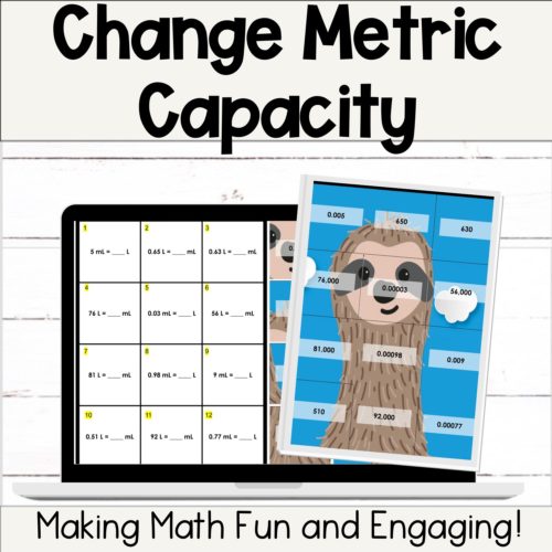 Change - Convert - Metric Capacity Digital Self-Checking Math Activity ...