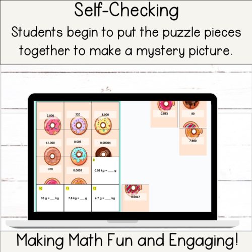 Change - Convert - Metric Weight Digital Self-Checking Math Activity ...