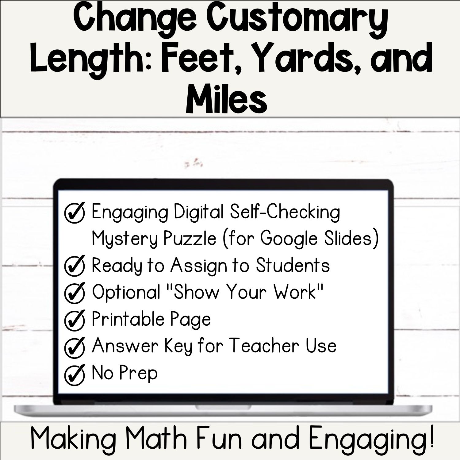 Change - Convert - Customary Length: Miles, Yards, & Feet Digital Math ...