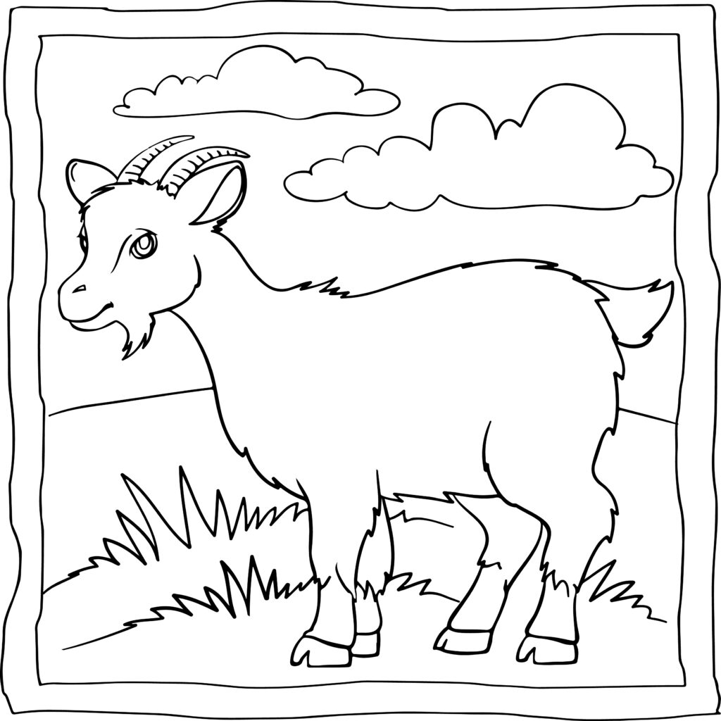 Goat Coloring Book : Easy and Fun Goat Coloring Pages for Kids | Made ...