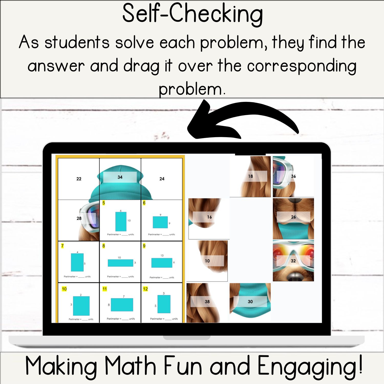 Perimeter of Rectangles & Squares Digital Self-Checking Activity | Made ...