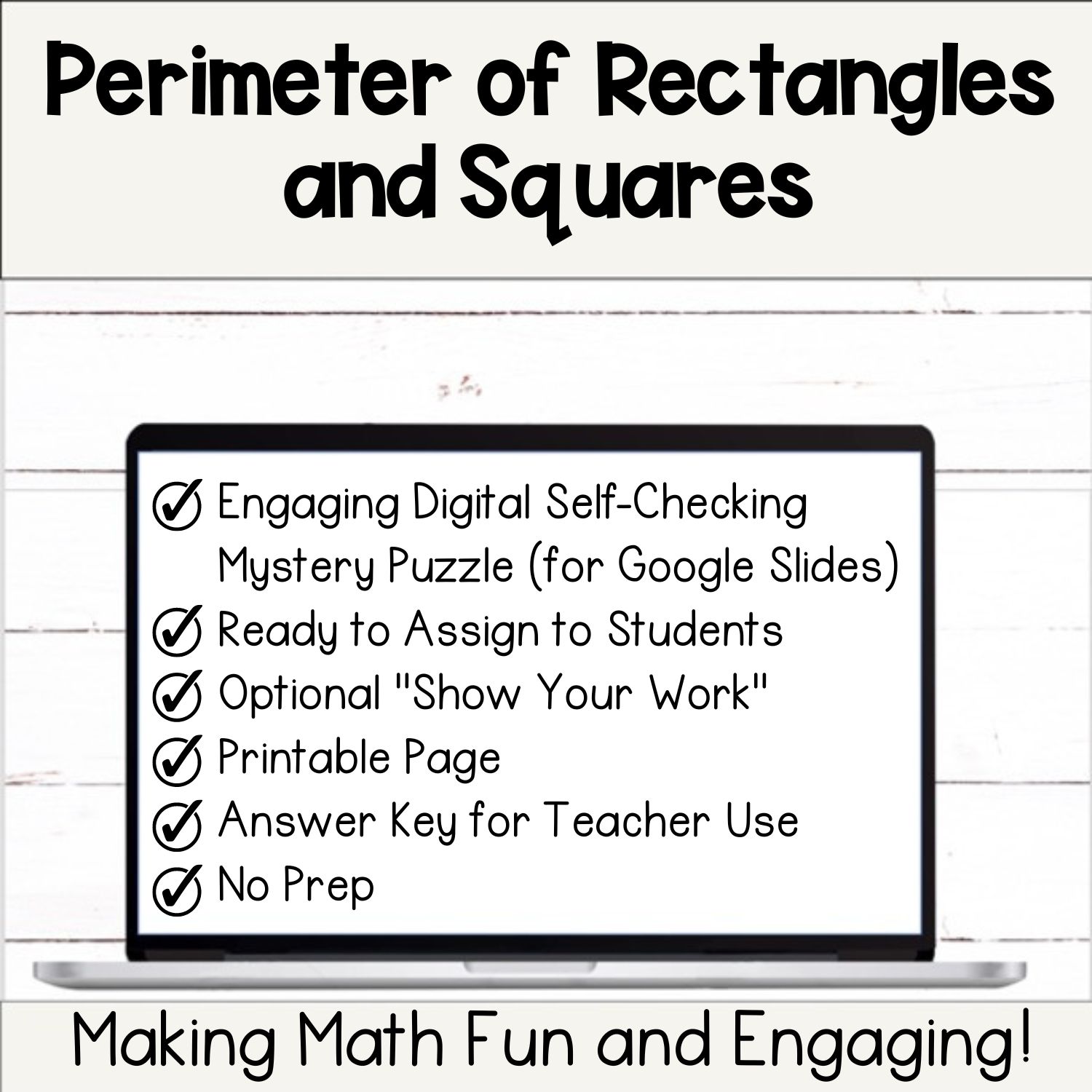 Perimeter of Rectangles & Squares Digital Self-Checking Activity | Made ...