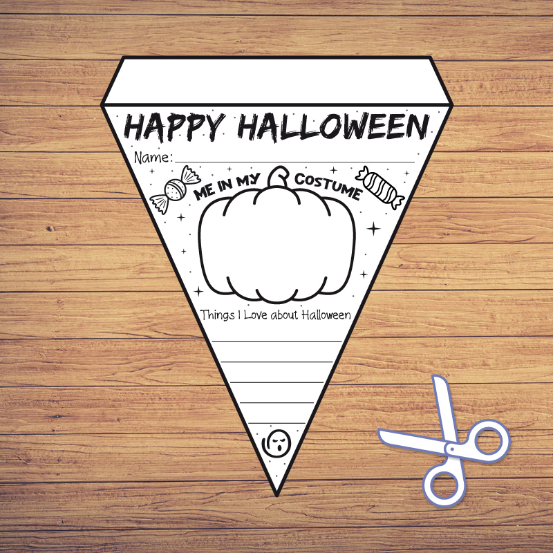 Halloween Pennant / Banner | Version 3 Pumpkin | Made By Teachers