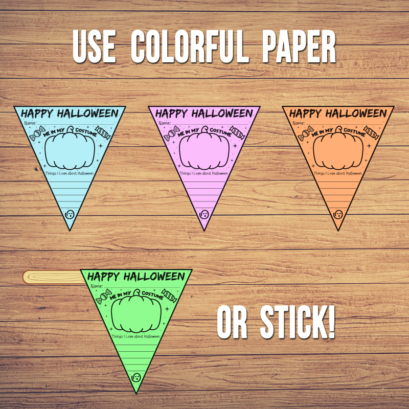 Halloween Pennant / Banner | Version 3 Pumpkin | Made By Teachers