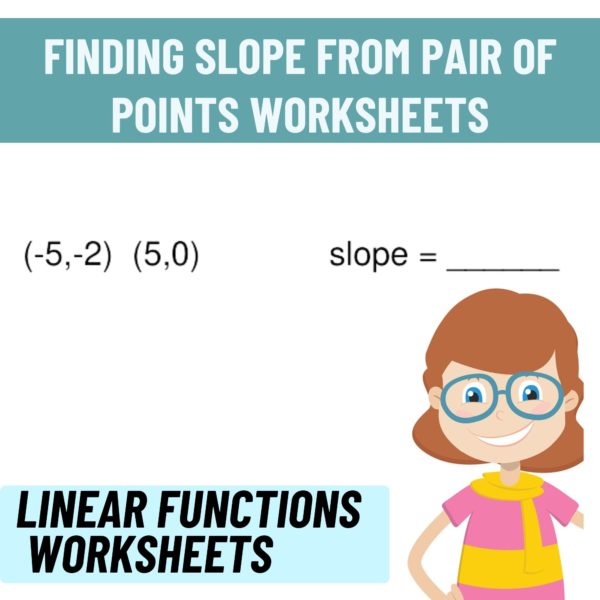 Linear Functions - Finding Slope from Pair of Points Worksheets | Made ...