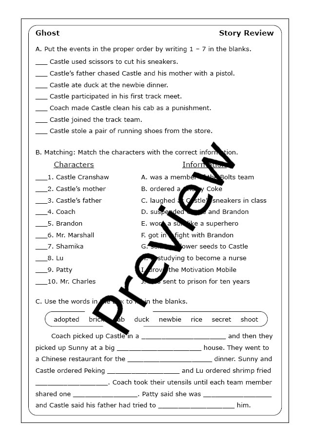 Jason Reynolds "Ghost" worksheets | Made By Teachers