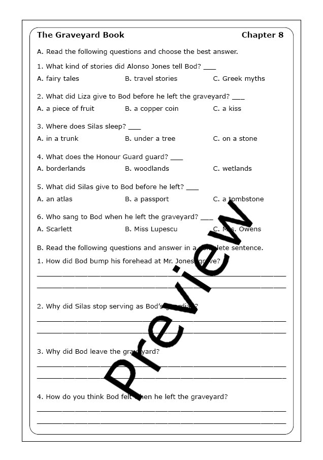 Neil Gaiman "The Graveyard Book" worksheets | Made By Teachers