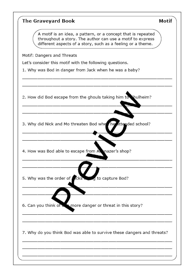Neil Gaiman "The Graveyard Book" worksheets - Made By Teachers