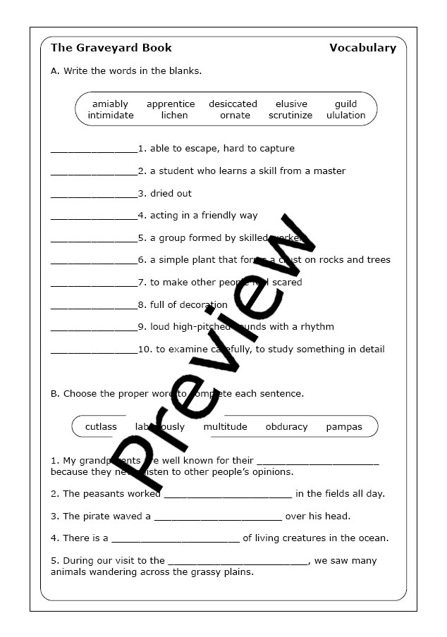 Neil Gaiman "The Graveyard Book" worksheets | Made By Teachers