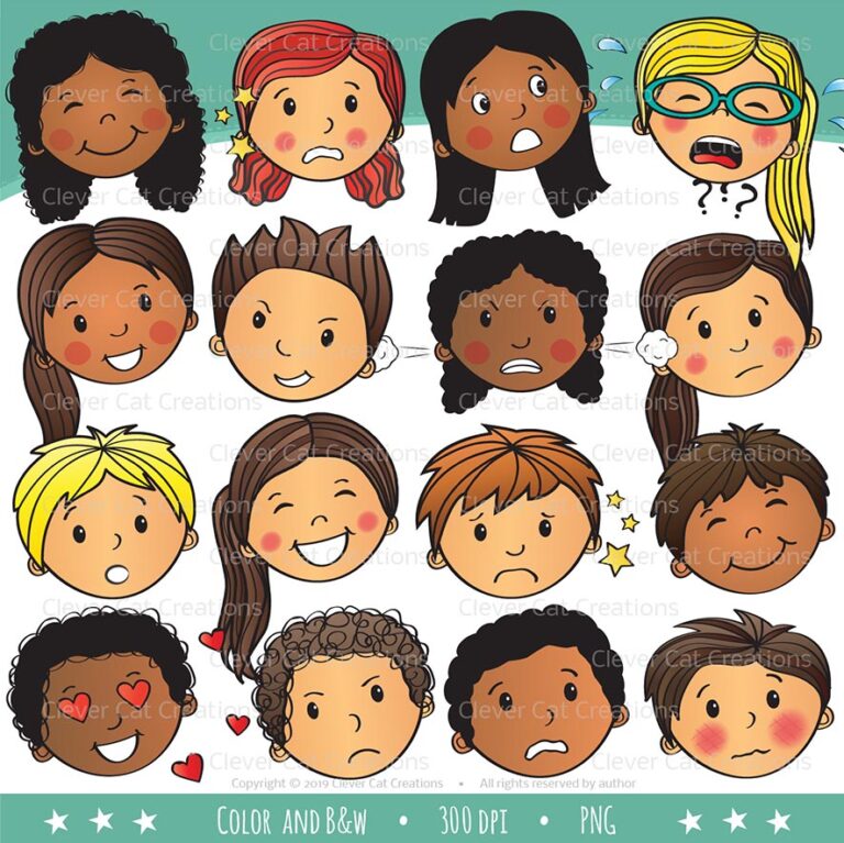 Emotions Faces Clip Art | Made By Teachers
