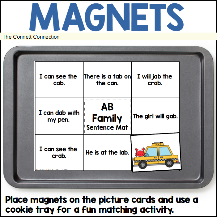 AB Word Family Word and Sentence Matching Mats | Made By Teachers