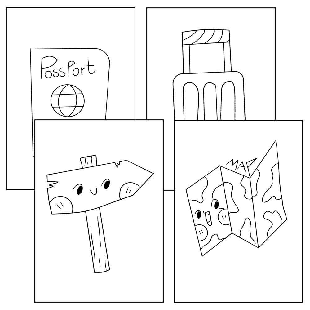 Travel Coloring pages, Travel Coloring Worksheet Activity, Travel ...