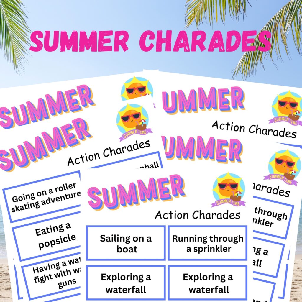 Summer Charades Activity for Kids and Adults, end of the year | Made By ...