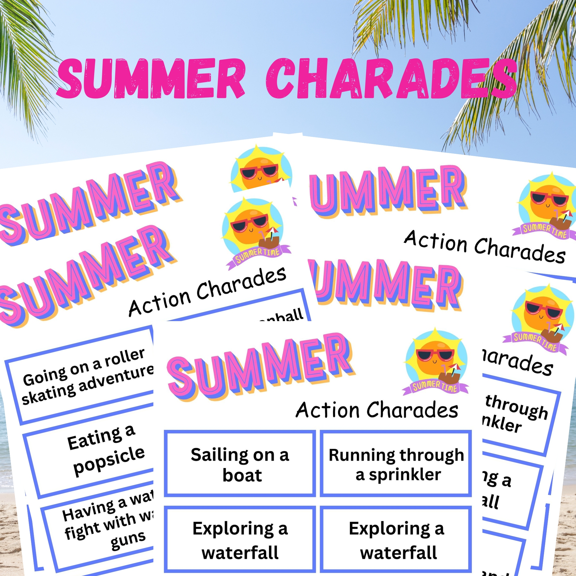 Summer Charades Activity for Kids and Adults, end of the year | Made By ...